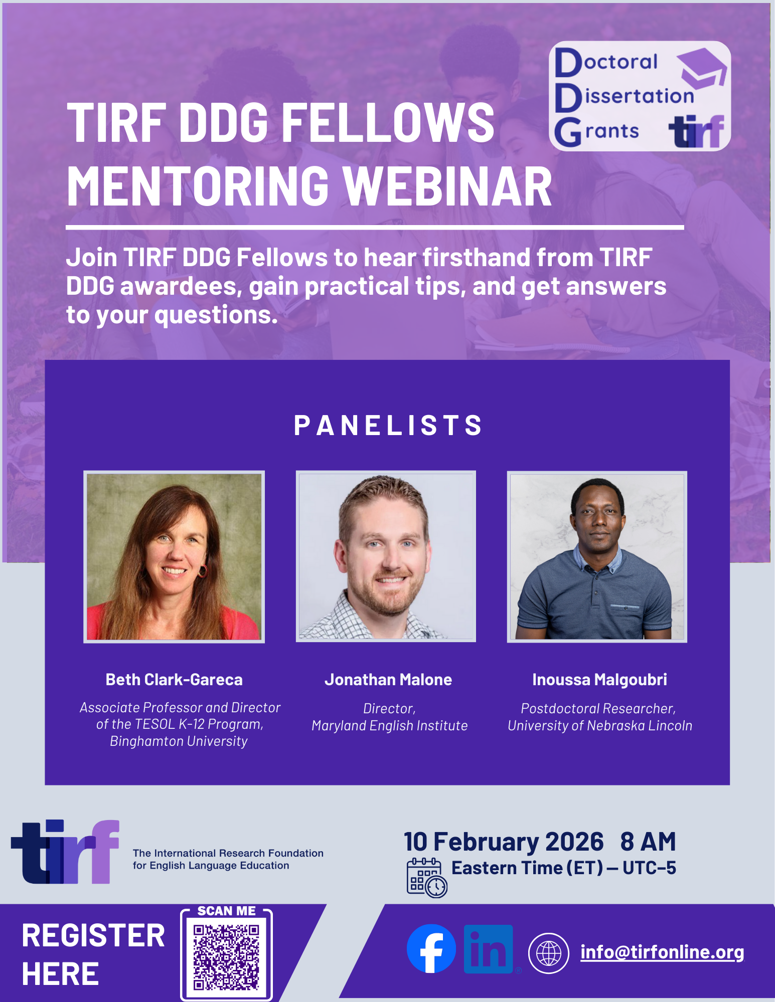 TIRF DDG Fellows to Host Mentoring Webinars | TIRF